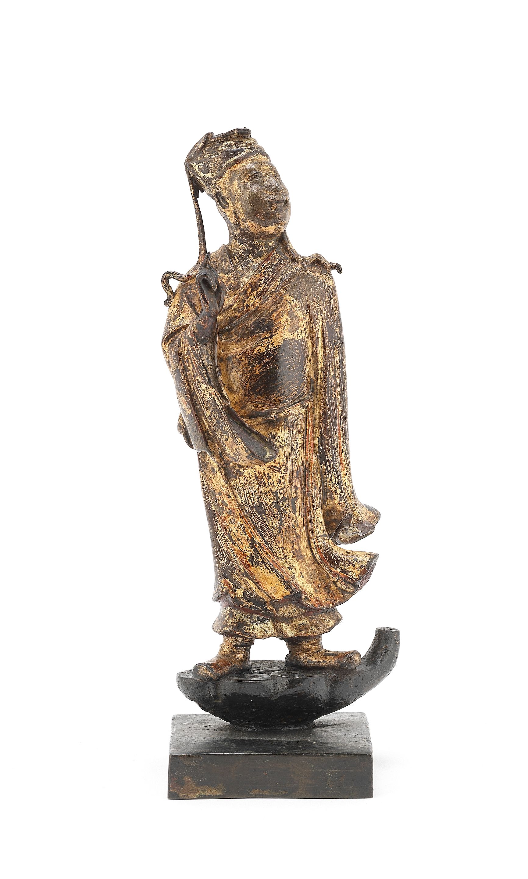 Bonhams : A lacquered and gilt bronze model of Lu Dongbin Ming Dynasty