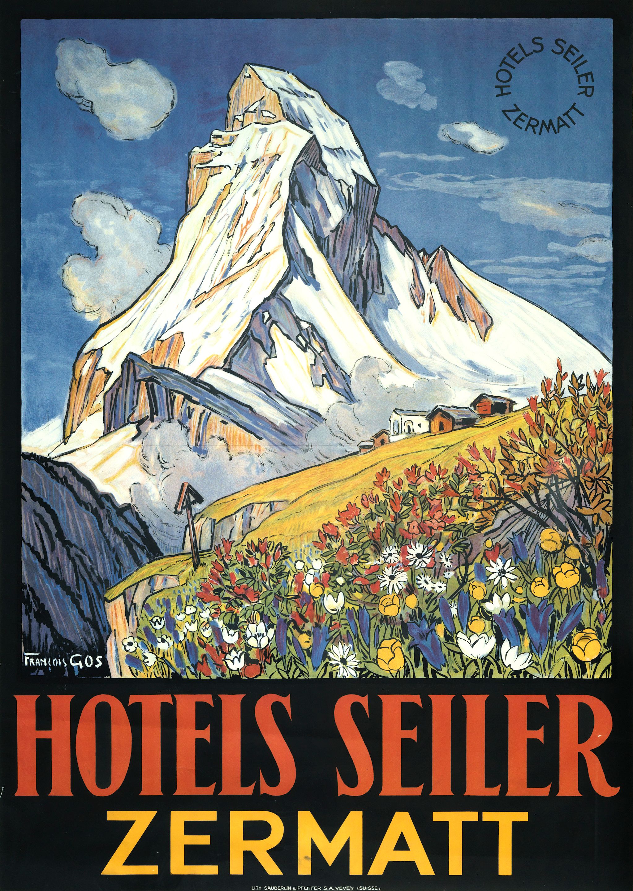Bonhams : FRANCOIS GOS (1880-1942) 'HOTELS SEILER ZERMATT' a ...