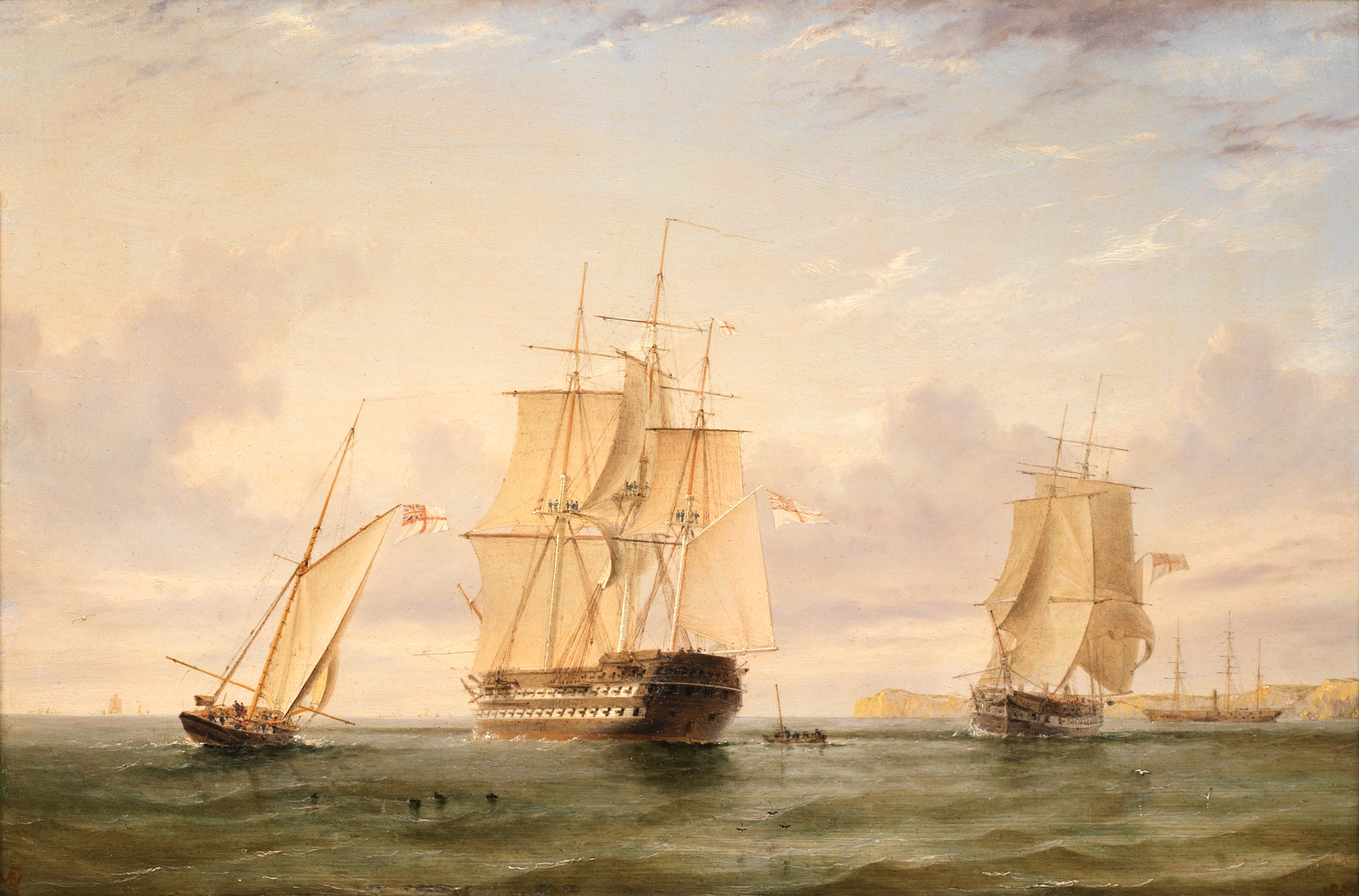 Bonhams : William Frederick Settle (British, 1821-1897) Naval warships ...