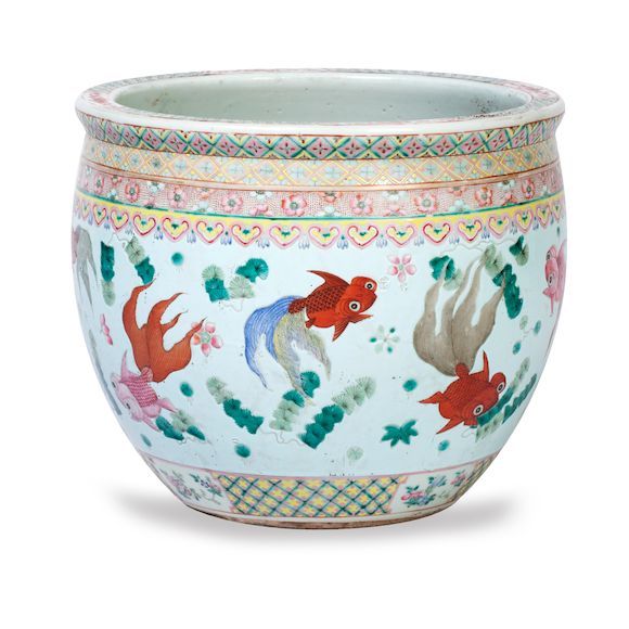 Bonhams : A famille rose fish bowl 19th century