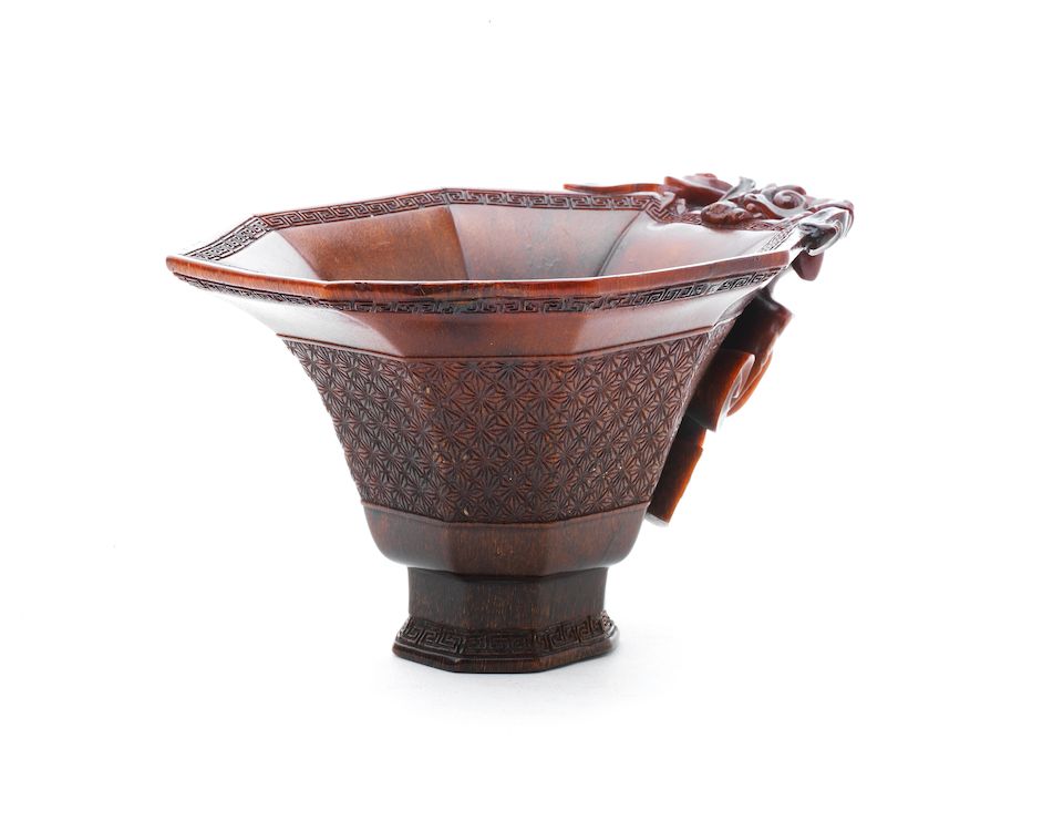 Seven rhinoceros horn libation cups, 17th to 19th century, at Bonhams ...