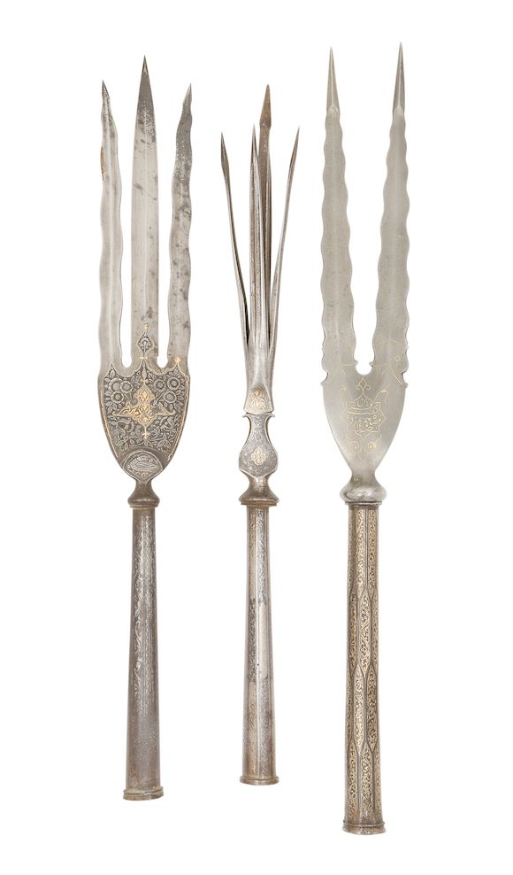 Bonhams : A Persian All-Metal Trident Head