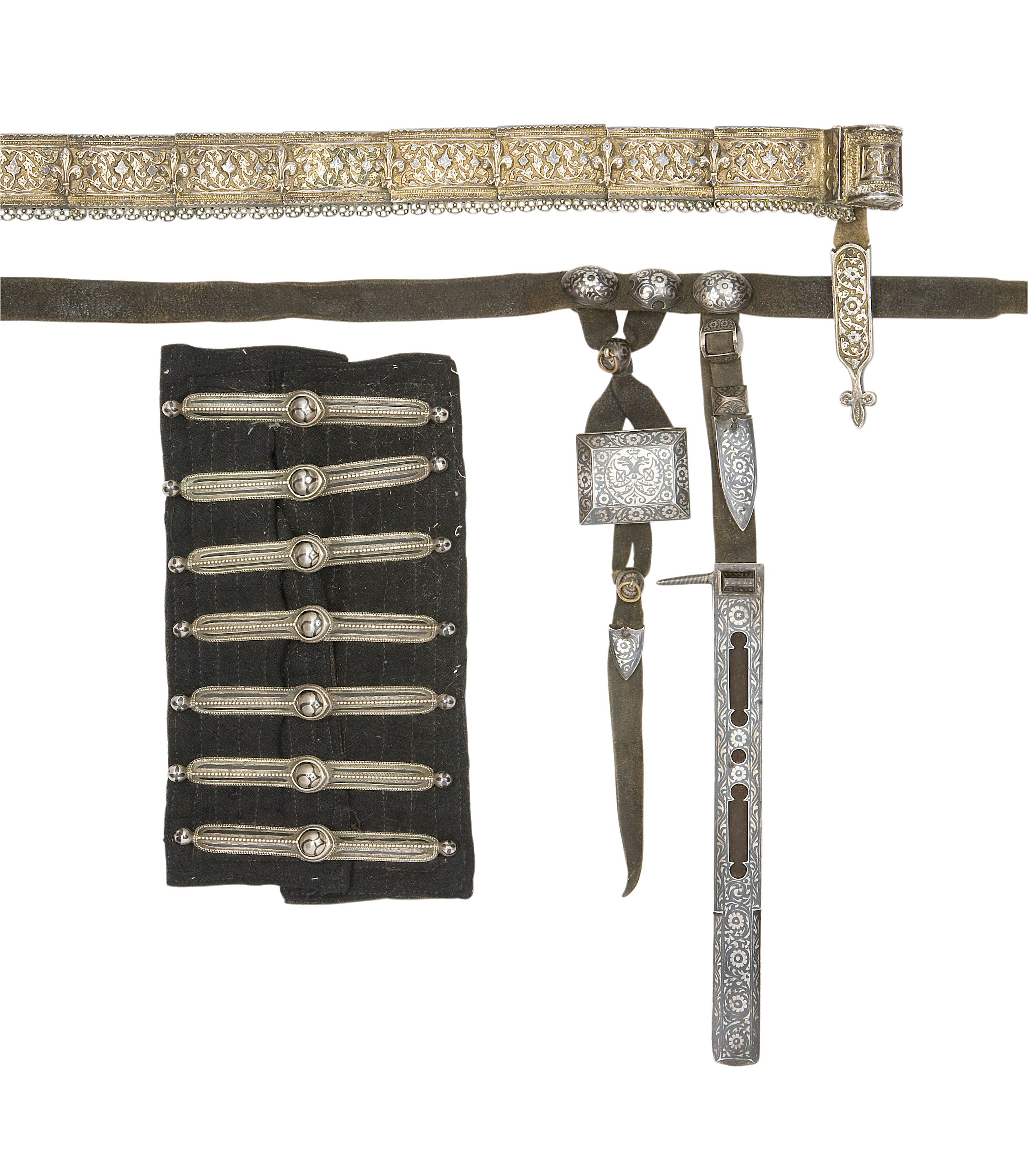 Bonhams : A Caucasian Silver-Gilt Dress Belt, And A Caucasian ...