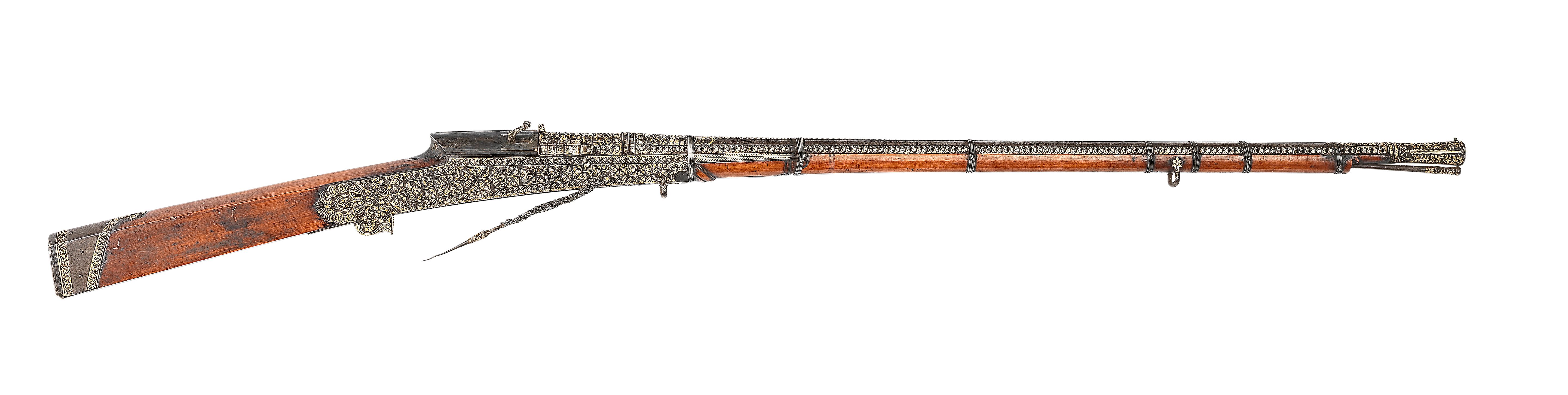 Bonhams : An Indian 20-Bore Matchlock Gun (Toredar) With Chiselled And ...