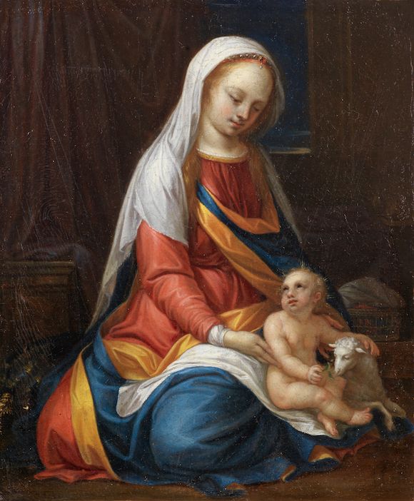 Bonhams : Circle of Francesco Allegrini (Gubbio 1587-1663 Rome) The Madonna and Child unframed