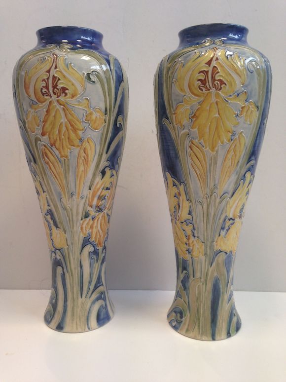 Bonhams : William Moorcroft 'Iris' a Pair of Early Florian Vases, circa ...