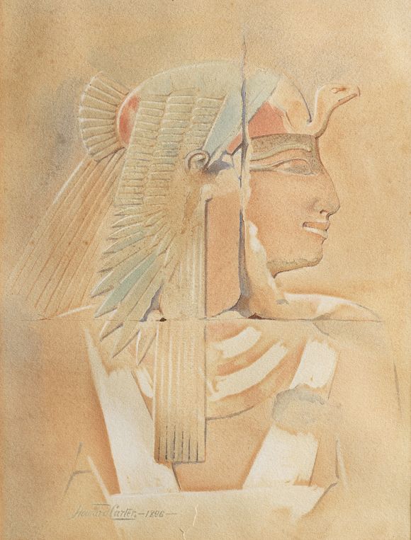 Bonhams : Howard Carter (British, 1873-1939) A Relief of Queen Ahmose ...
