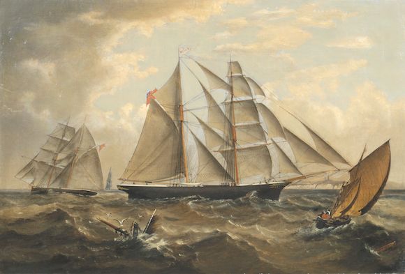 Bonhams : J. Graham (British, 19th Century) The brigantine Favorite in ...