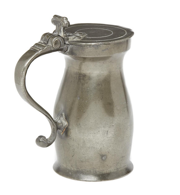 Bonhams An Oews Quart Double Volute Pewter Baluster Measure