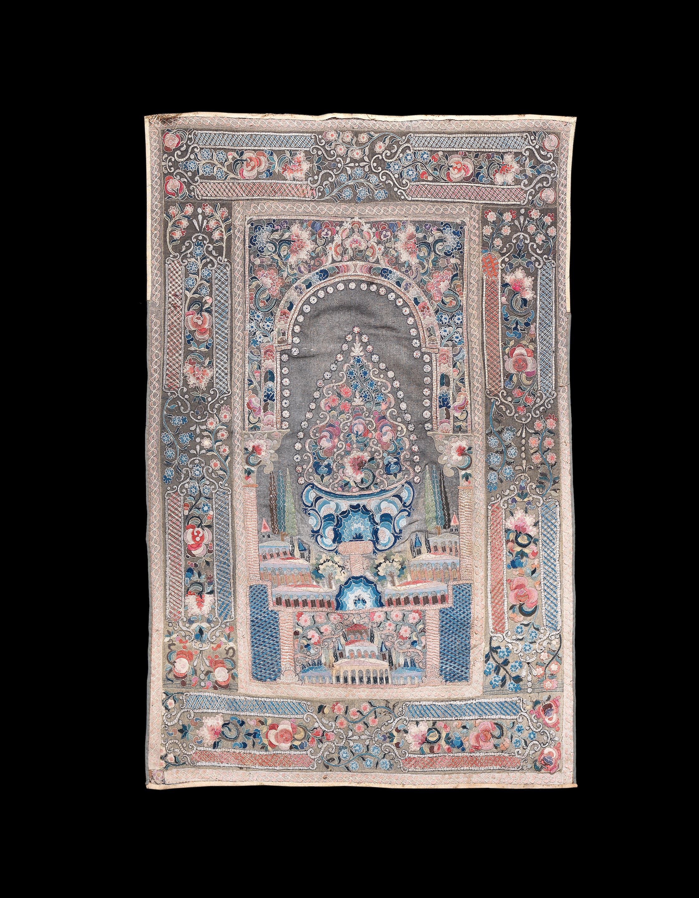 Bonhams : An Ottoman embroidered appliqué wool Prayer Panel Banya Luka ...