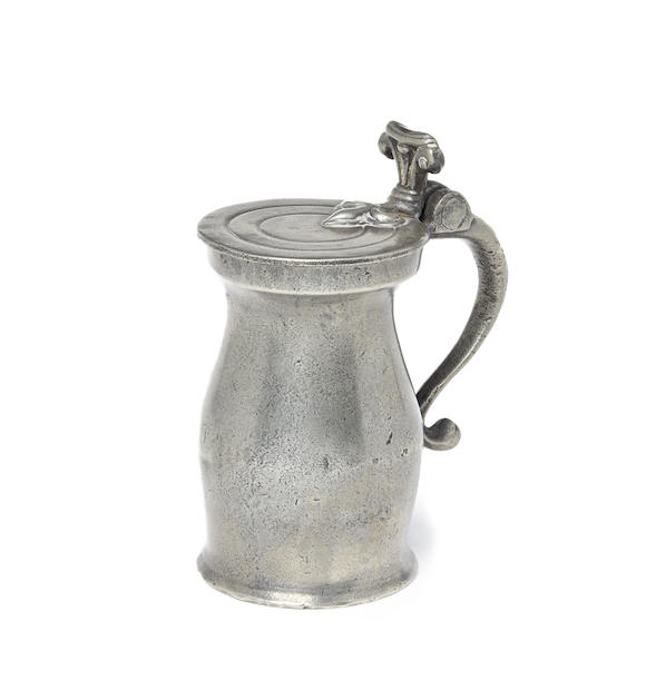 Bonhams An Oews Half Pint Double Volute Pewter Baluster Measure