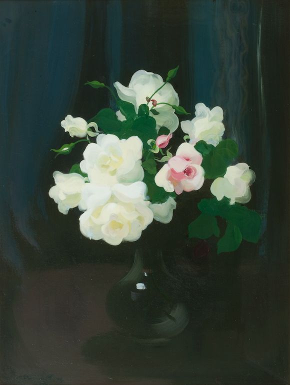 Bonhams : James Stuart Park (British, 1862-1933) White and Pink Roses ...