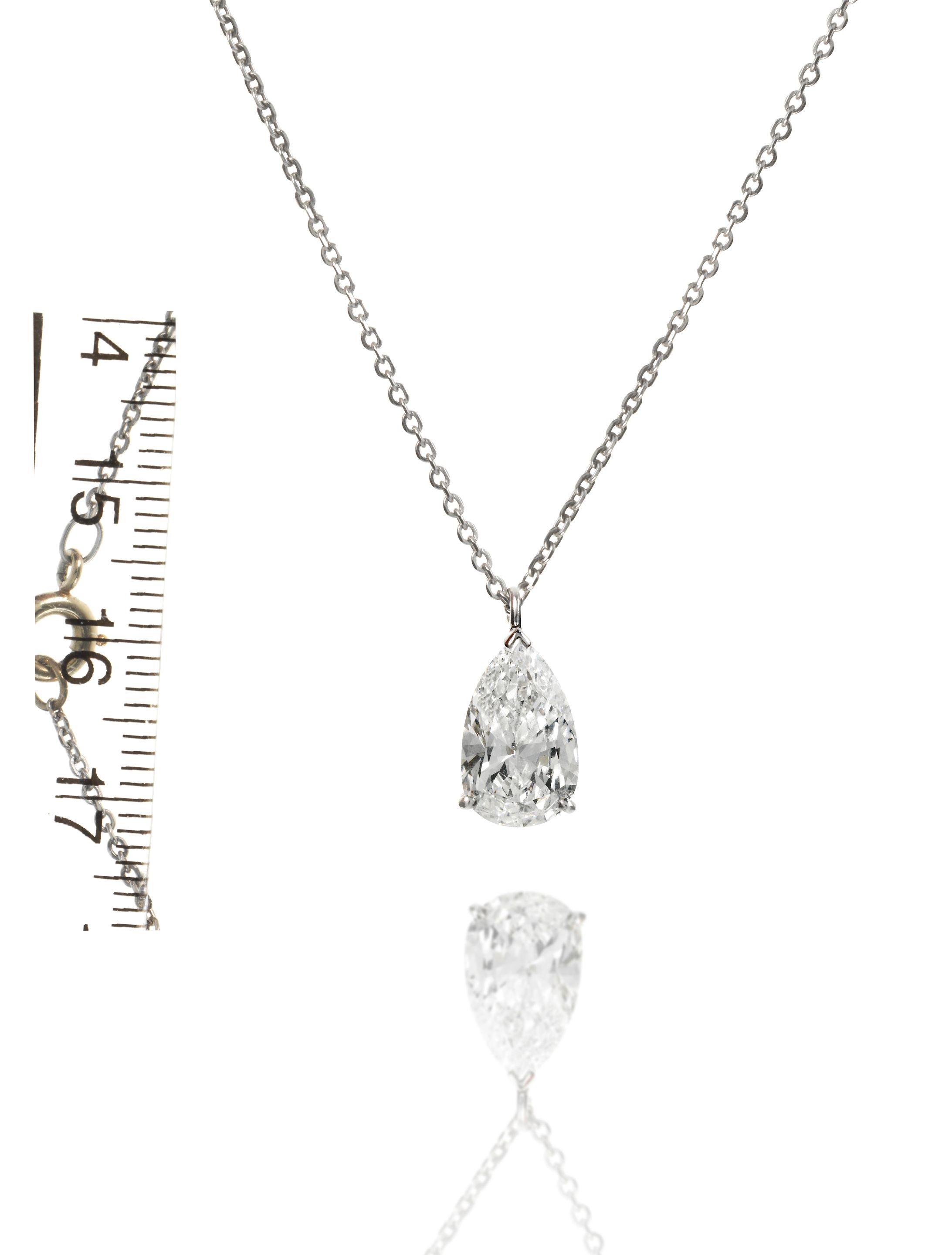 Bonhams : A diamond single-stone pendant necklace