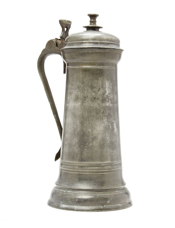 Bonhams : An elegant Charles I pewter flagon, circa 1640