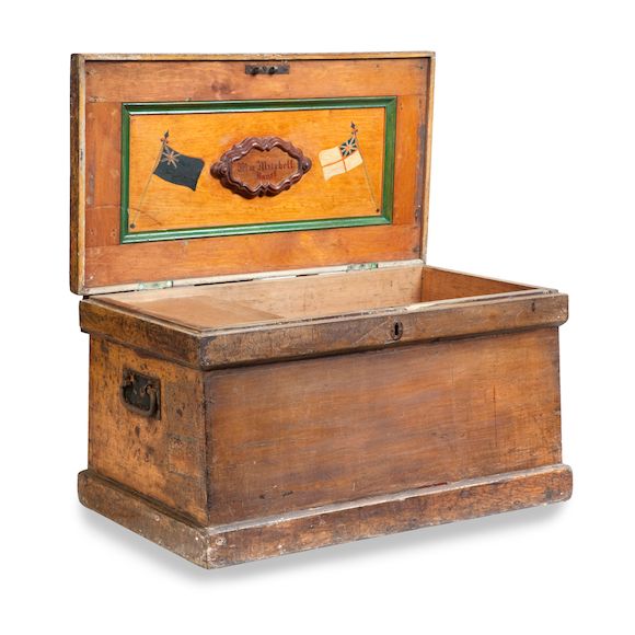 Bonhams : A late 19th/early 20th century scumbled pine sailor's kist ...