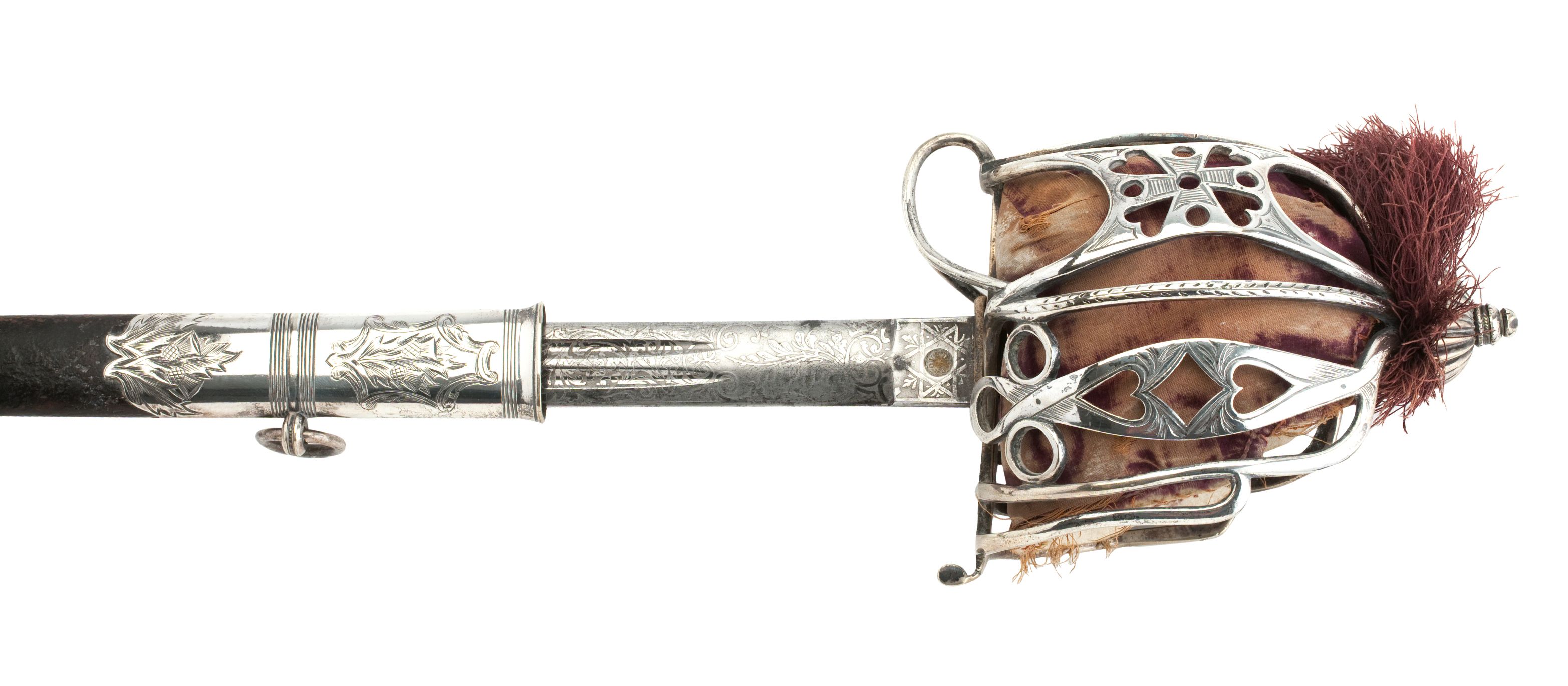 Bonhams : A 19th century silver plated basket hilted broadsword