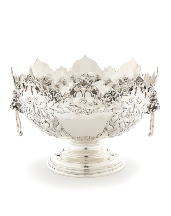 Bonhams : An impressive Victorian silver two-handled monteith bowl by ...
