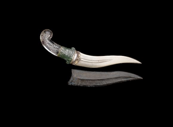 Bonhams : A Mughal jade and rock crystal Dagger India, 17th Century and ...