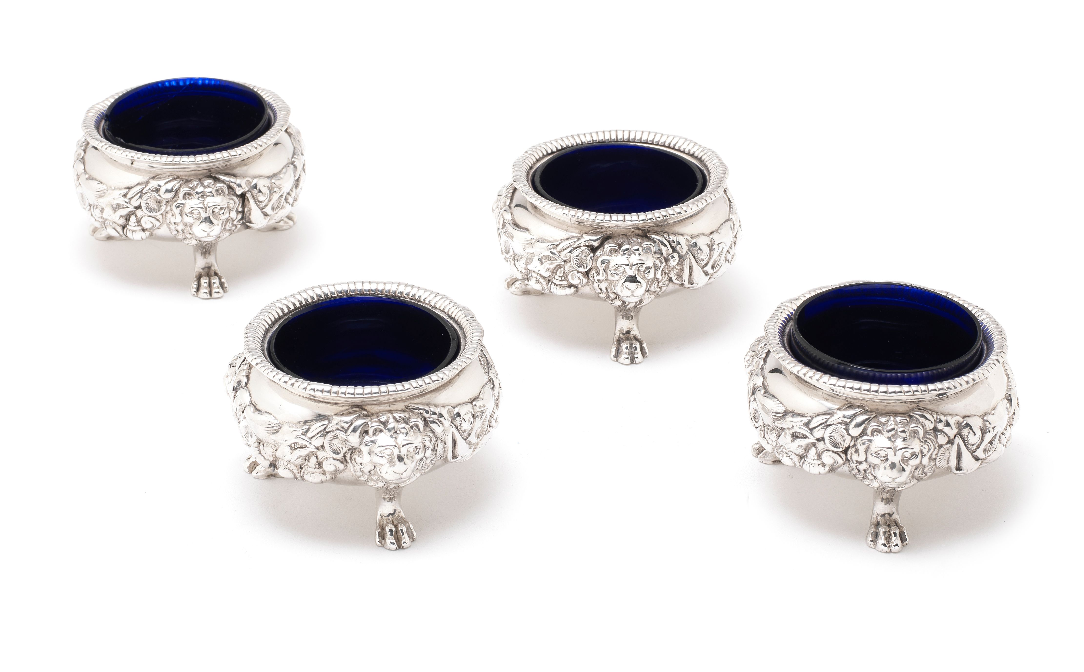 Bonhams : A large set of four Victorian silver salts by John Samuel ...