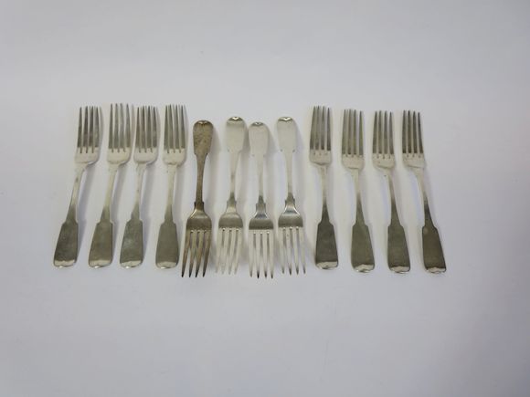 Bonhams : Perth; A set of twelve silver table forks by Robert Keay of ...