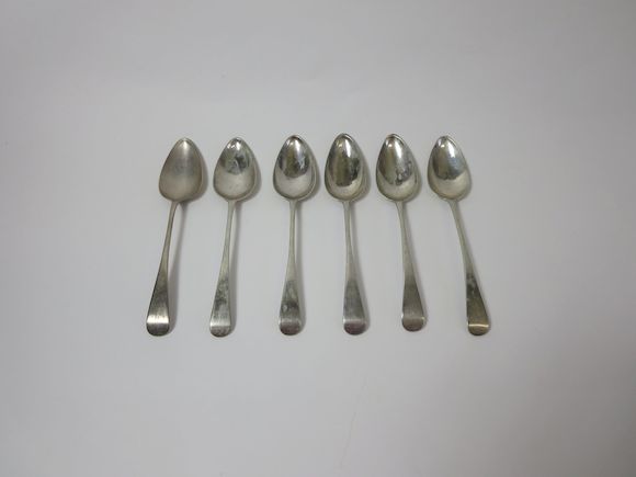 Bonhams : Aberdeen; A set of six silver tablespoons by John Ewan, two ...