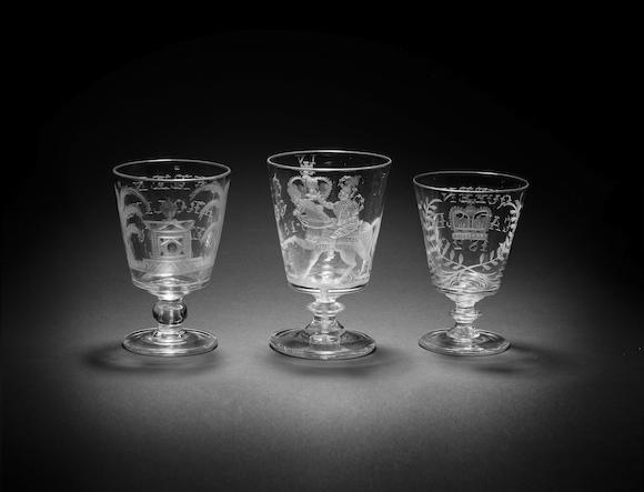 Bonhams Three Engraved Royal Commemorative Rummers Dated 1820 And 1821