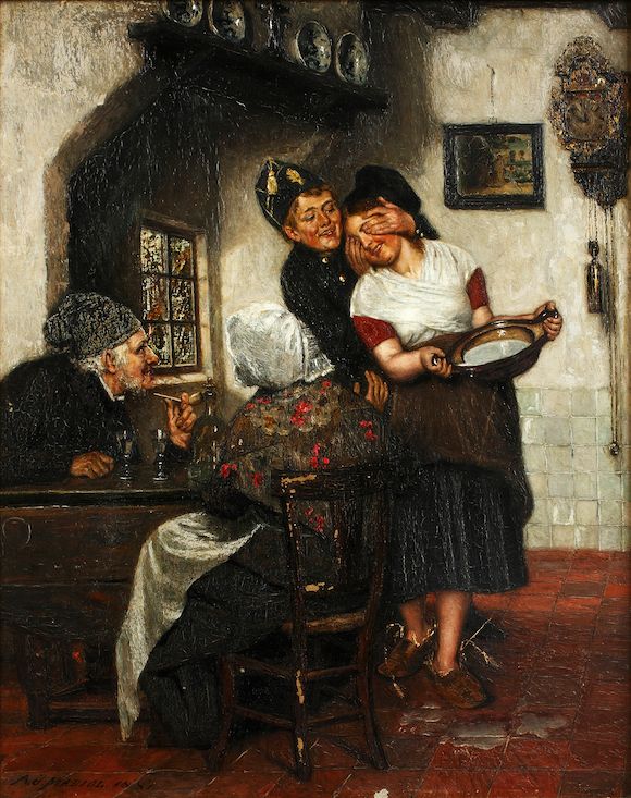 Bonhams : Adrien Jean Madiol (Dutch, 1845-1892) Interior scene with ...