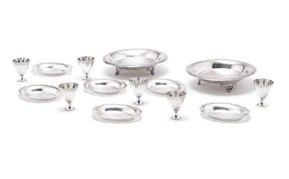 Bonhams : A set of six late 19th/early 20th century Turkish silver ...