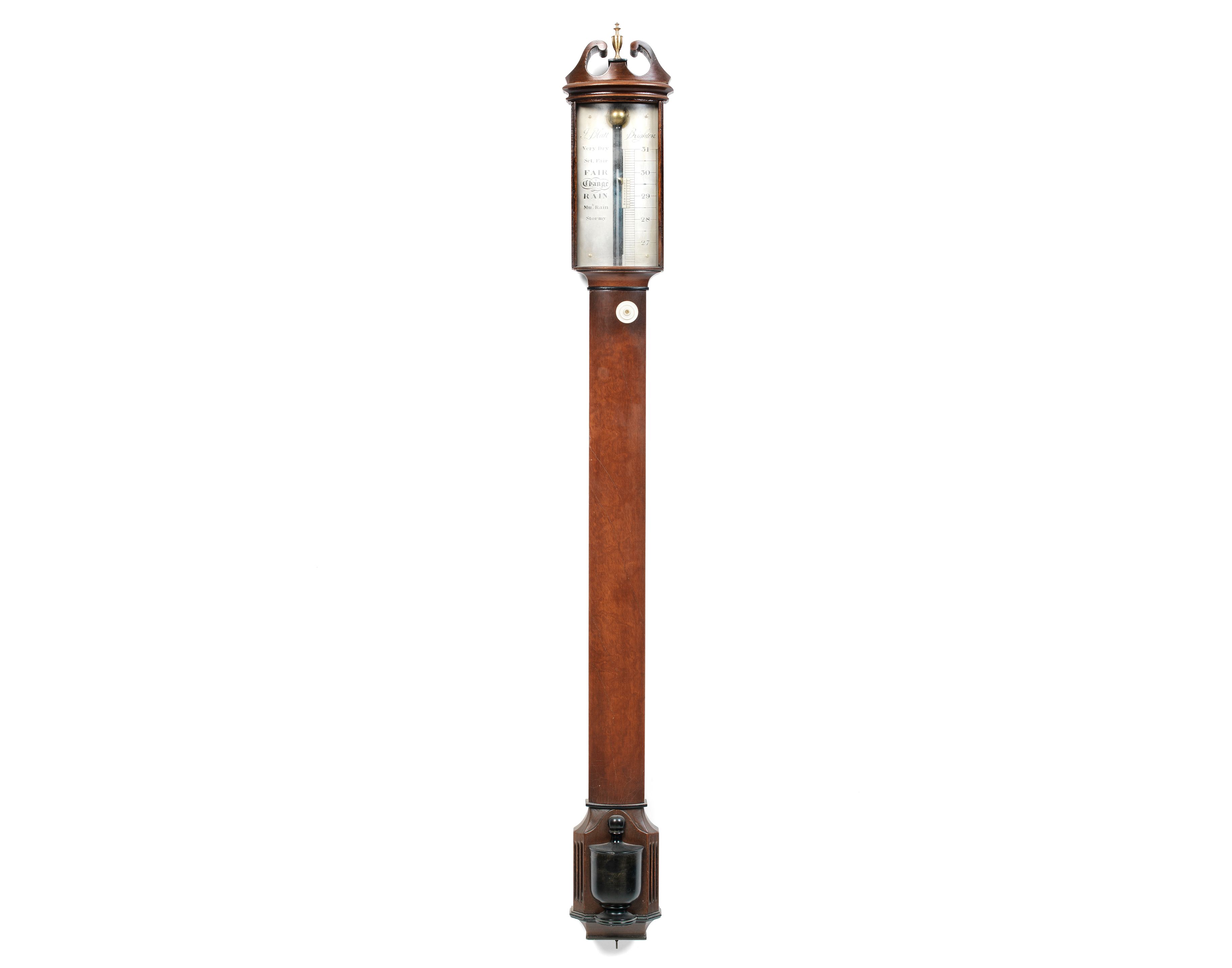 Bonhams : An 19th century style mahogany stick barometer the dial ...