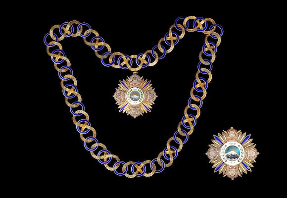 Bonhams : A silver-gilt and enamel Collar and Breast Star of the Order ...
