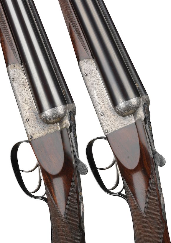 Bonhams : A pair of 12-bore boxlock ejector guns by E.J. Churchill, no ...