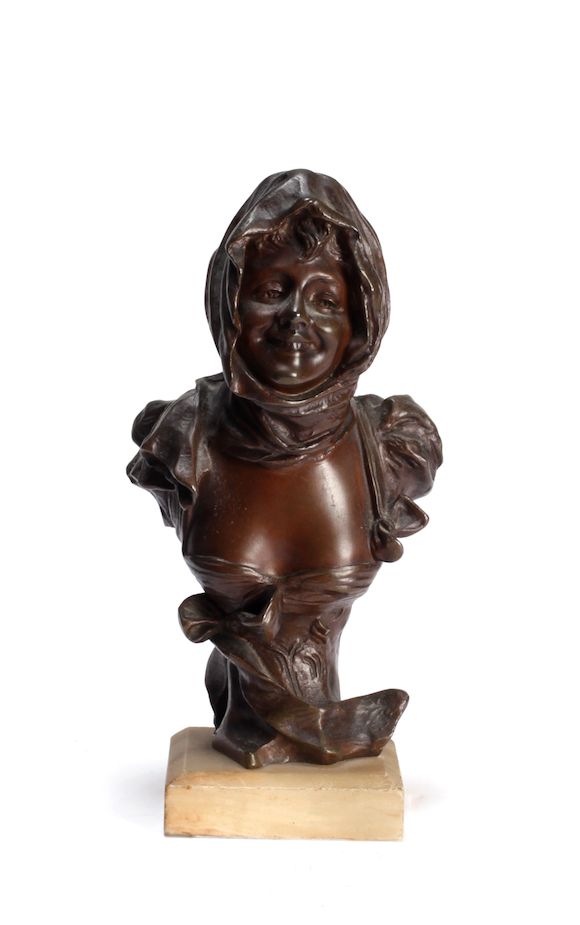 Bonhams : A patinated bronze bust of a woman after a model by George ...