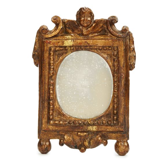 Bonhams : A small carved giltwood toilet mirror, Italian, in the late ...