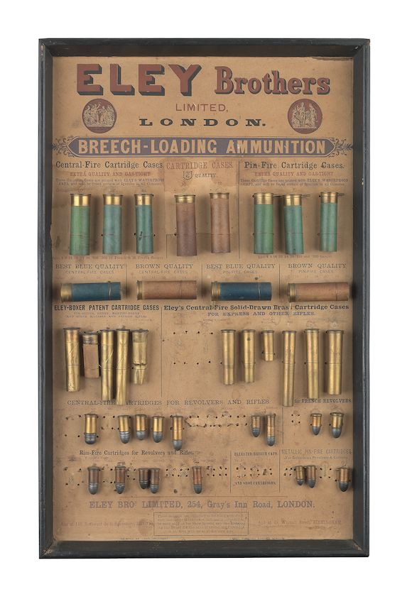 Bonhams : An early and unusal Eley Brothers cartridge-display board