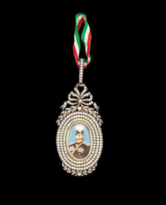 Bonhams : A paste-set silver and gold Insignia of the Qajar Order of ...