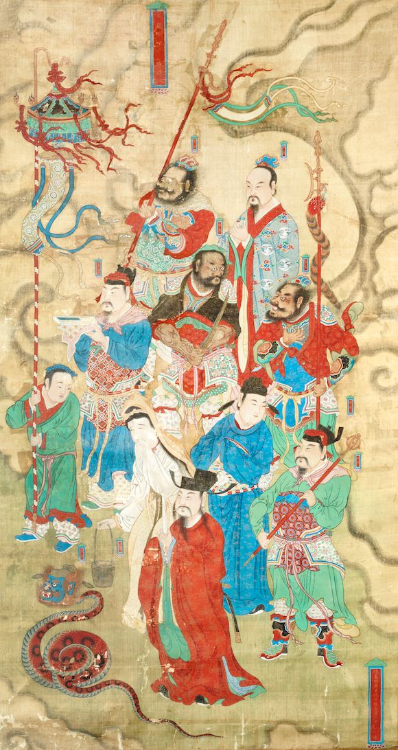 Bonhams : A 'Water and Land Ritual' painting, shuilu zhai 17th/18th century