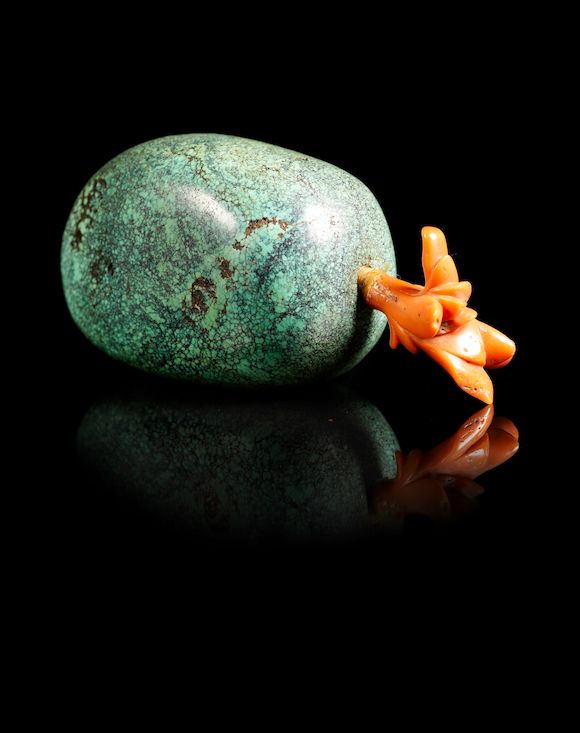 Bonhams : A turquoise matrix snuff bottle 19th/20th century