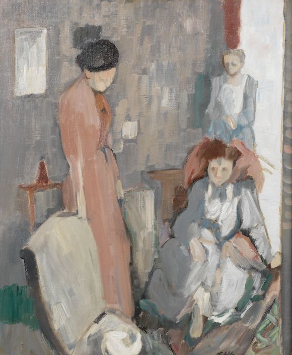 Bonhams : Geoffrey Tibble (British, 1909-1952) Three women in an interior