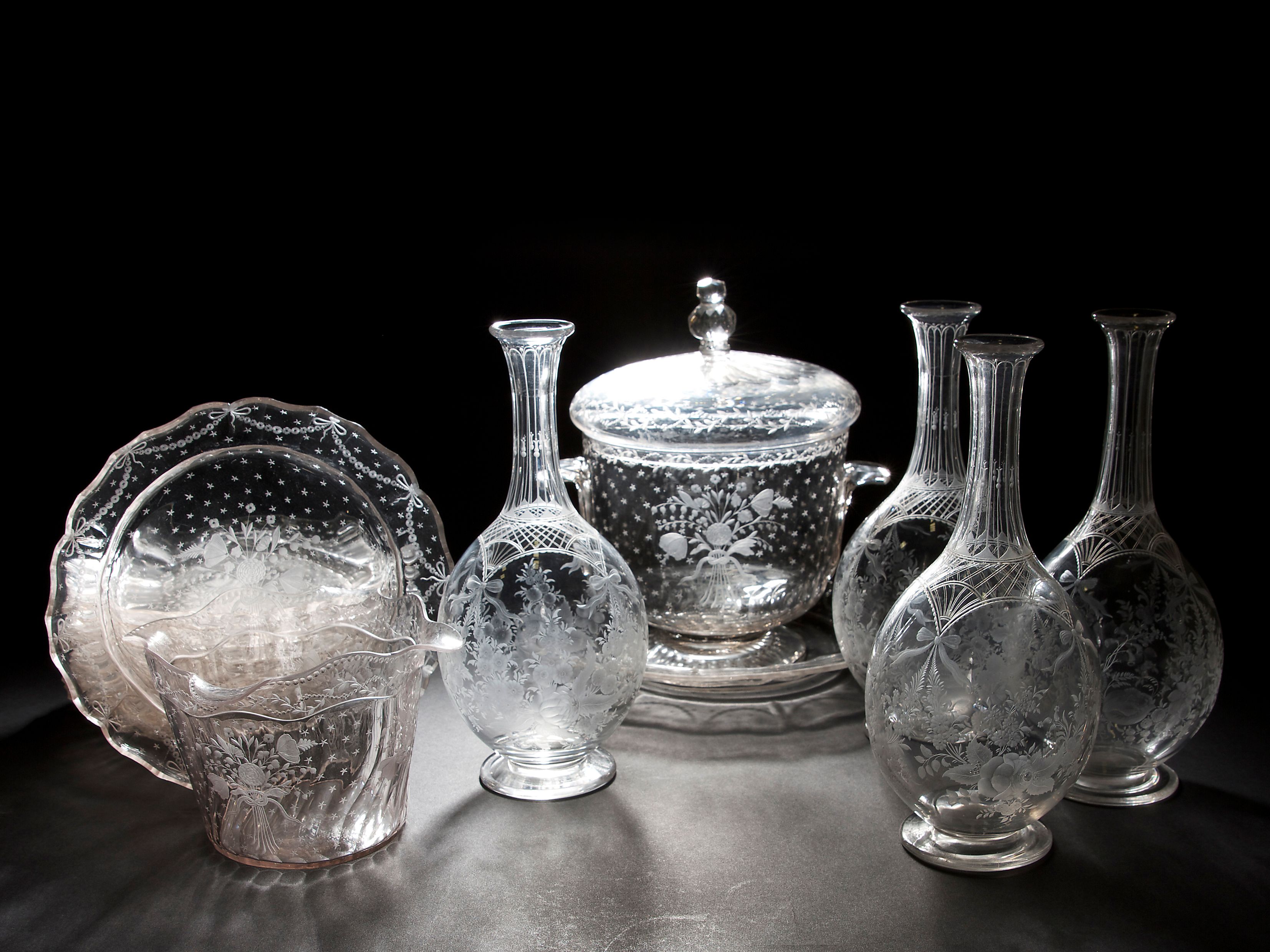 Bonhams : A group of glass tablewares, circa 1900