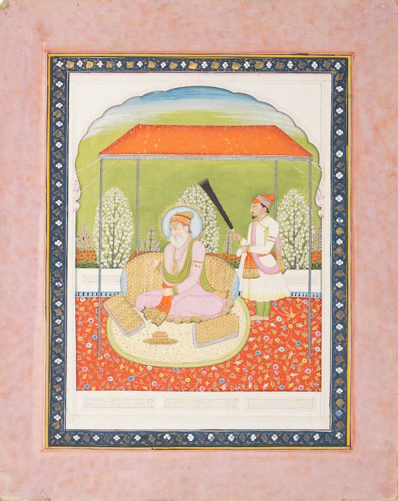 Bonhams : Guru Angad, the second Sikh Guru (1504-52), seated on a ...