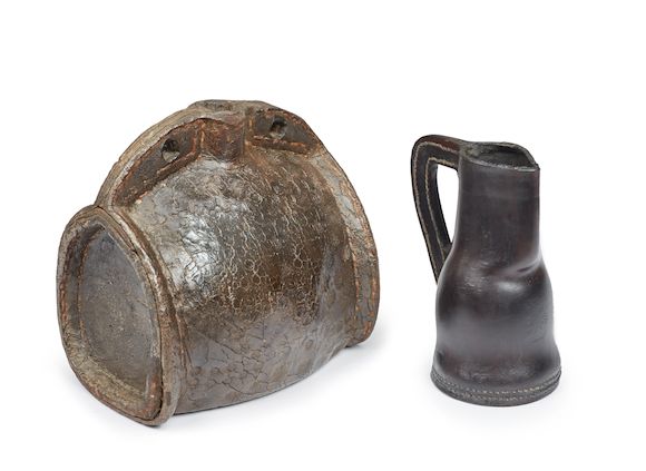 Bonhams : A 17th/18th century leather costrel, English (2)