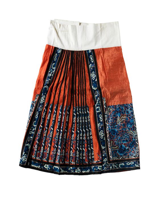 Bonhams : Five embroidered silk apron skirts Late 19th/early 20th ...