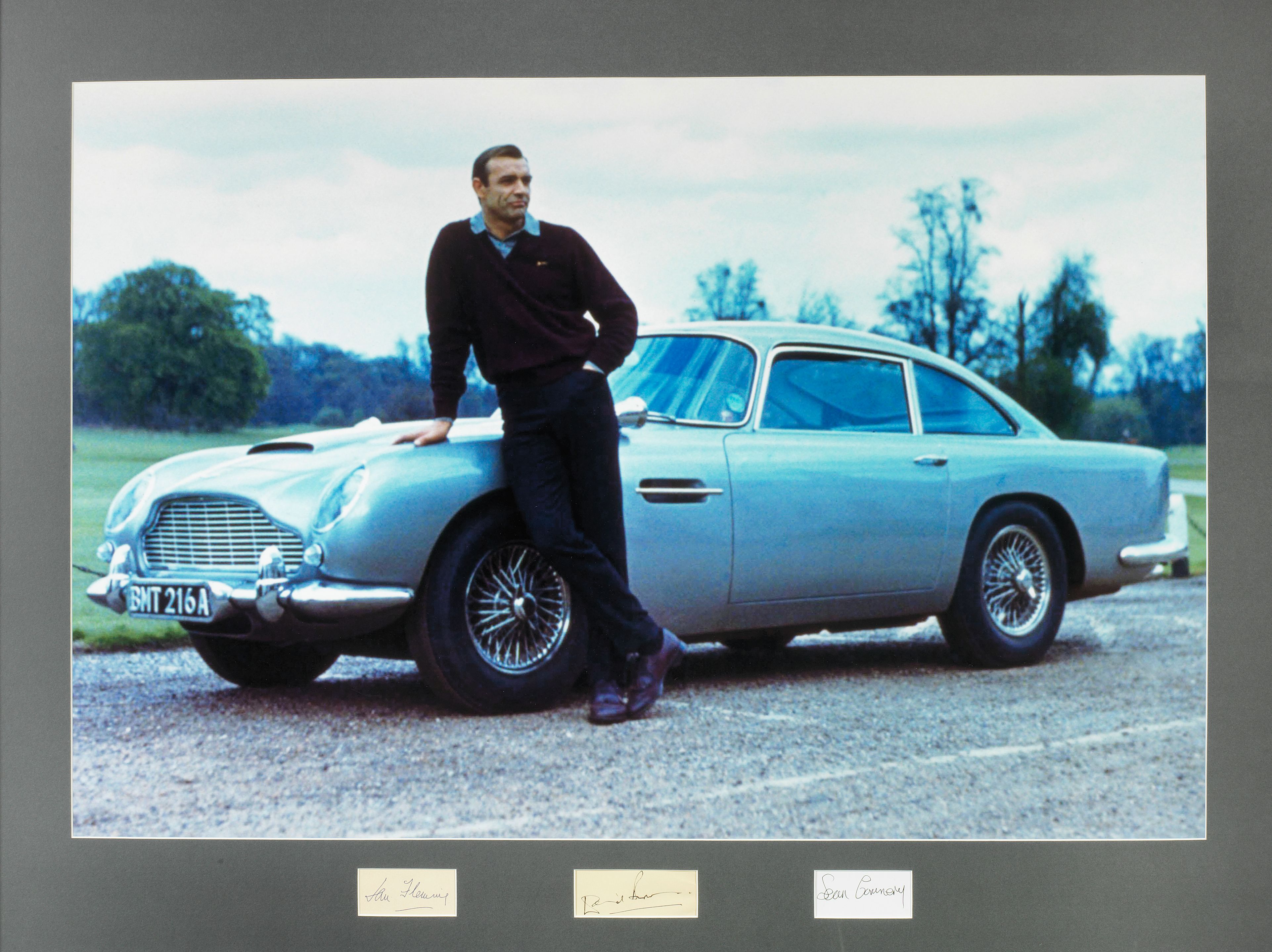 Bonhams Cars : A large photograph of Sean Connery with the Goldfinger ...