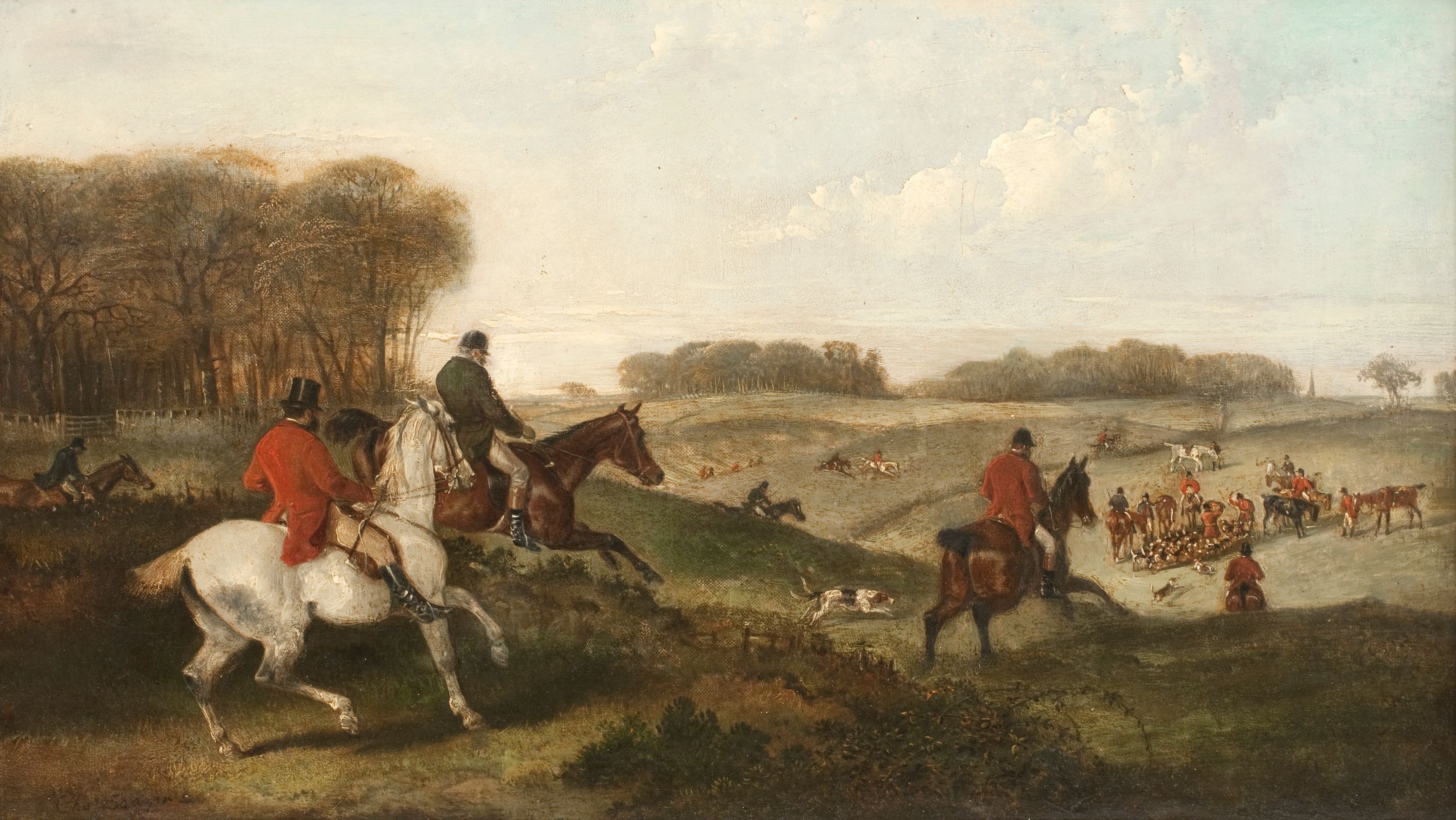 Bonhams : Charles Waller Shayer (British, 1826-1914) Hunting scene