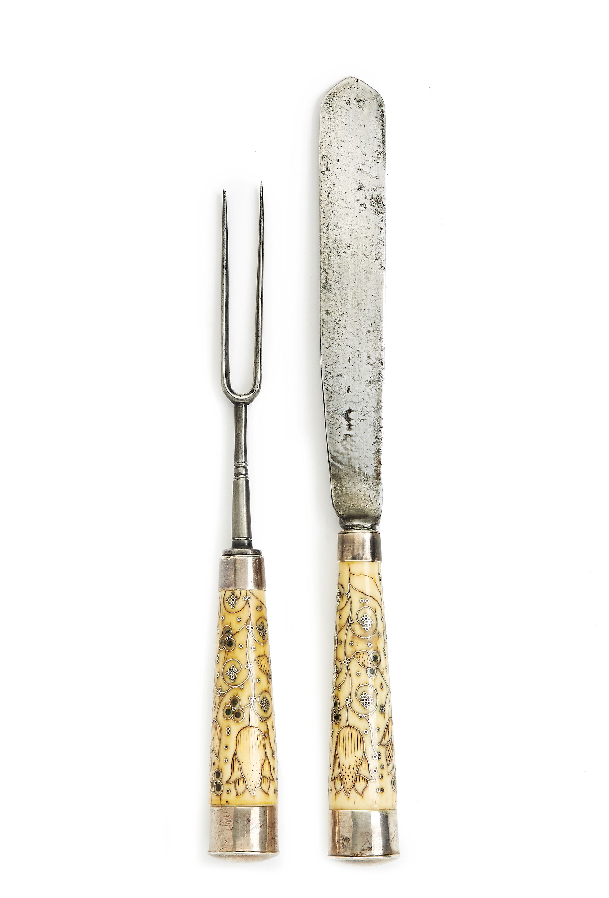 Bonhams : A late 17th century and later iron and silver-inlaid piqué ...
