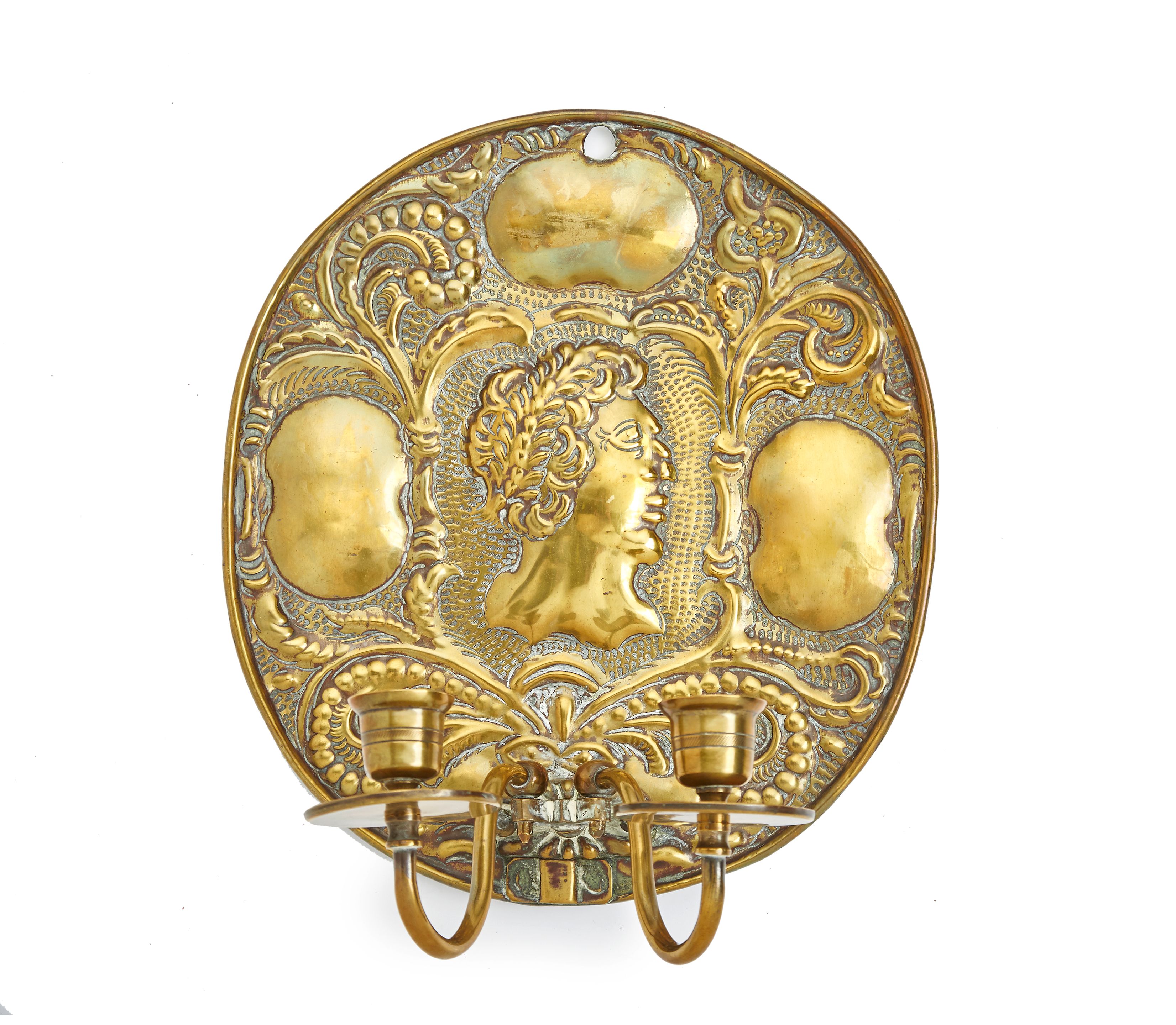 Bonhams : A late 17th century and later repoussé sheet brass wall ...