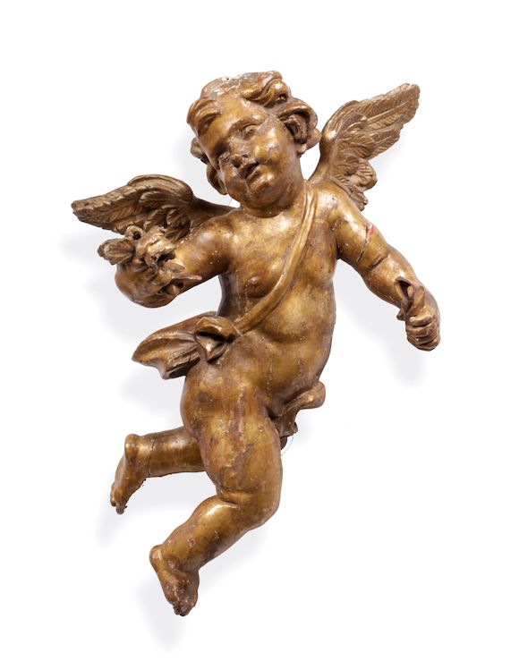Bonhams : A pair of late 17th century giltwood cherubs, circa 1680 ...