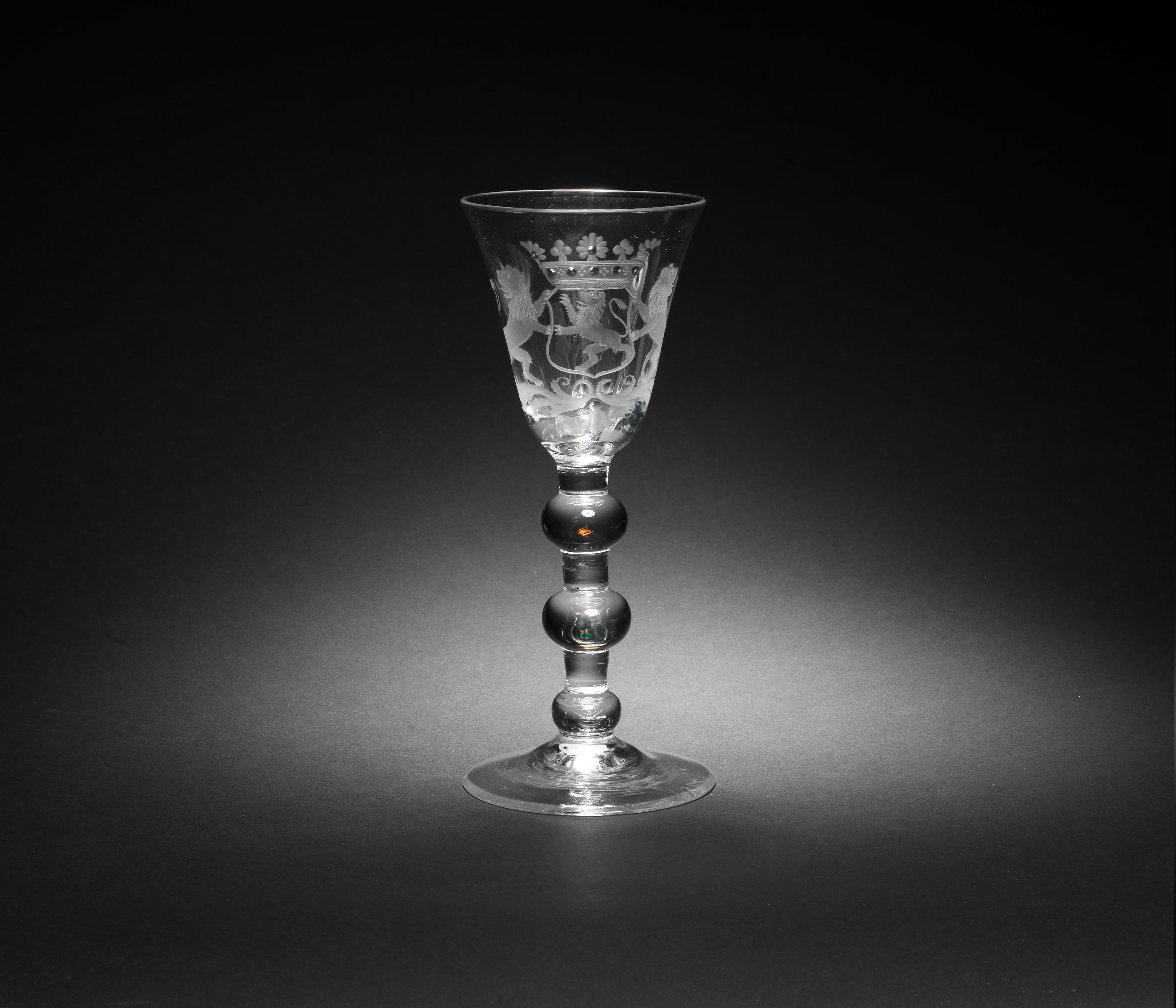 Bonhams A Dutch Engraved Baluster Wine Glass Circa 1745