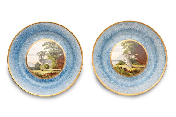 Bonhams : A rare pair of Swansea zoological plates decorated by Thomas ...