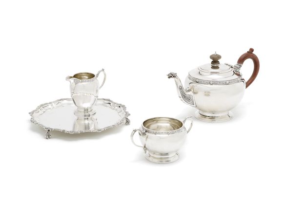 Bonhams : A silver three-piece tea service by Adie Bros Ltd, Birmingham ...